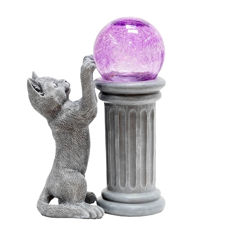 Playful Cat and Solar Gazing Ball | Garden Decor | Breck's