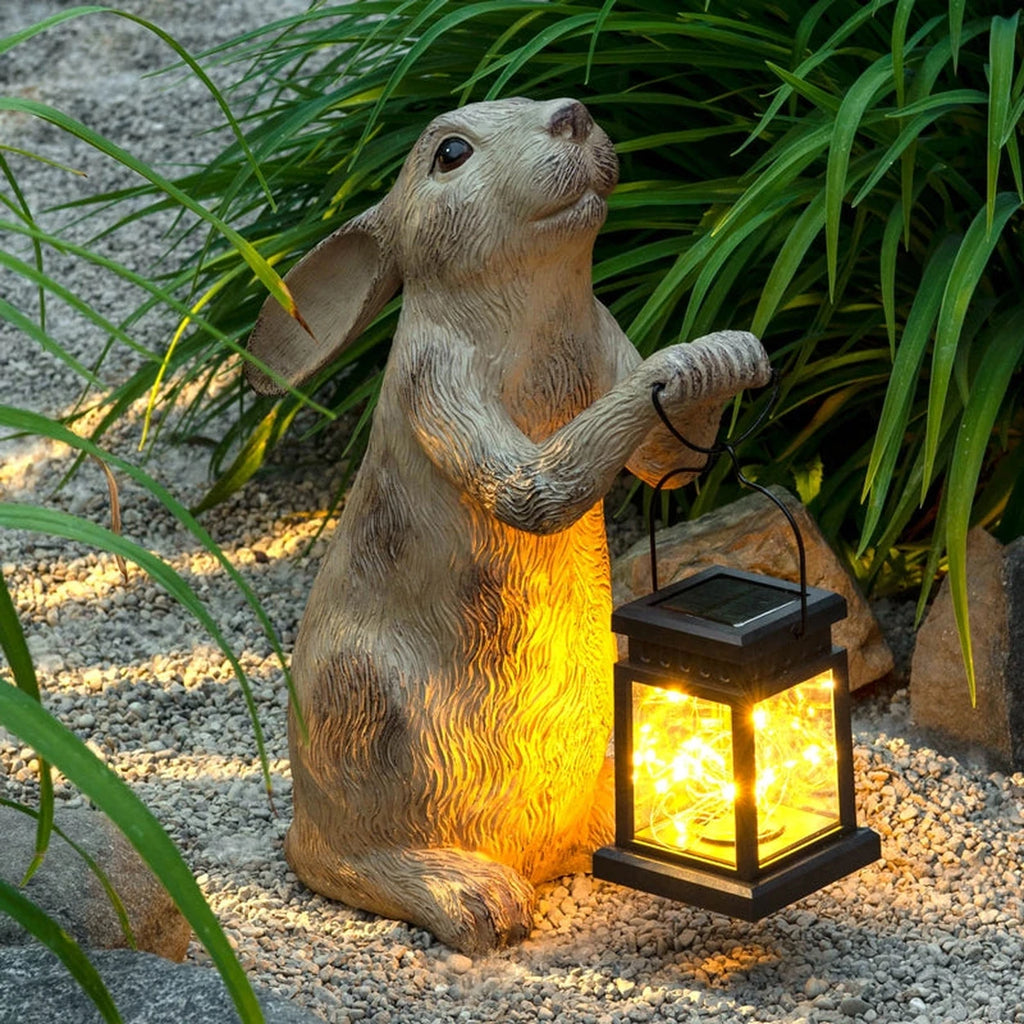 Buy Rabbit with Solar Lantern | Garden Essentials | Breck's